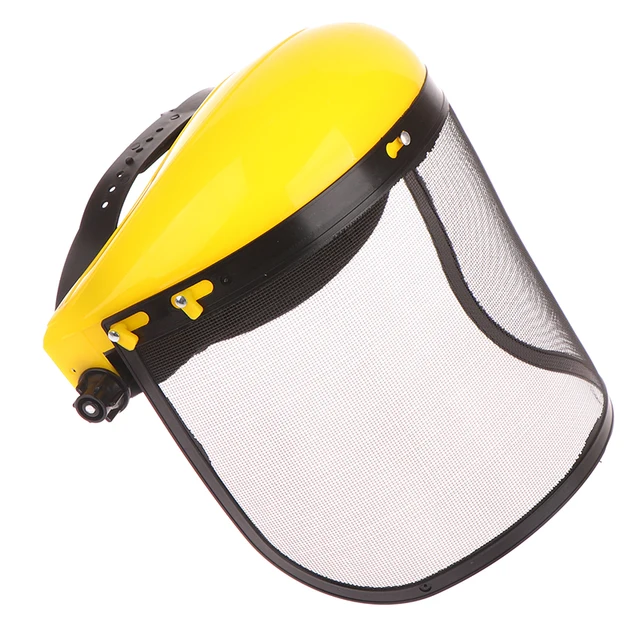Garden Grass Trimmer Safety Helmet Hat with Full Face Mesh Visor for ...