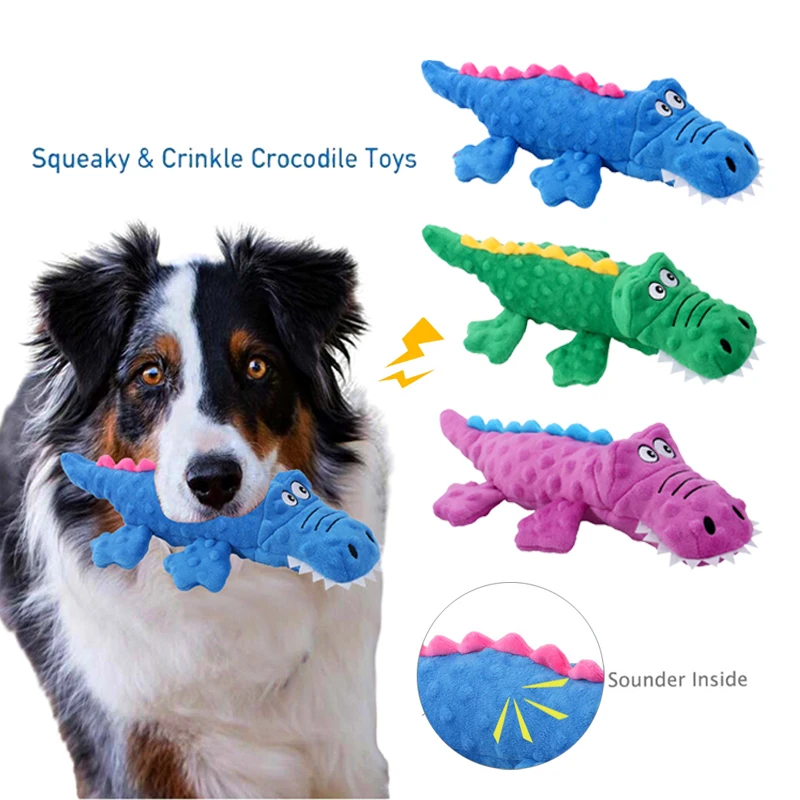 Pets-Plush-Squeaky-Dog-Toys-Funny-Crocodile-Shaped-Chew-Cleaning-Teeth ...
