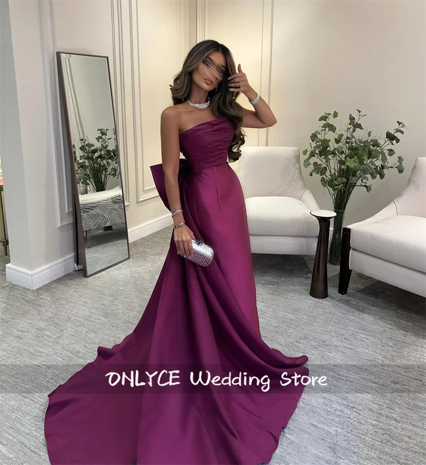 Luxury Purple Turkey Evening Dress 2025 With Bow Birthday Party ...