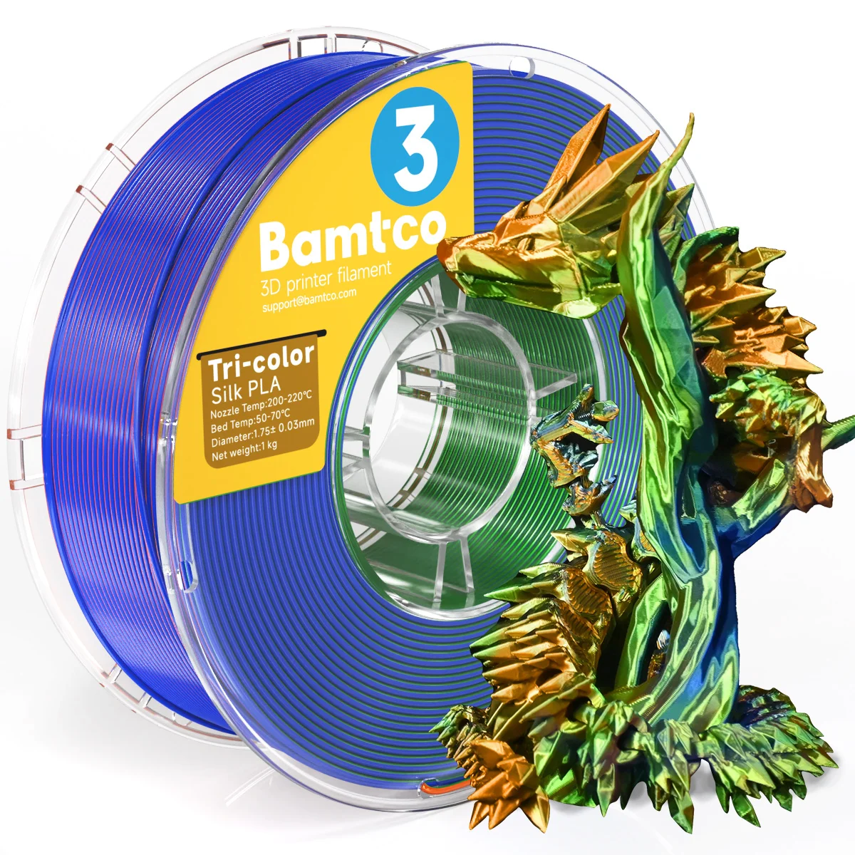 Bamtco-Tri-Colors-PLA-Filament-1-75mm-Color-Change-Plastics-Rainbow ...