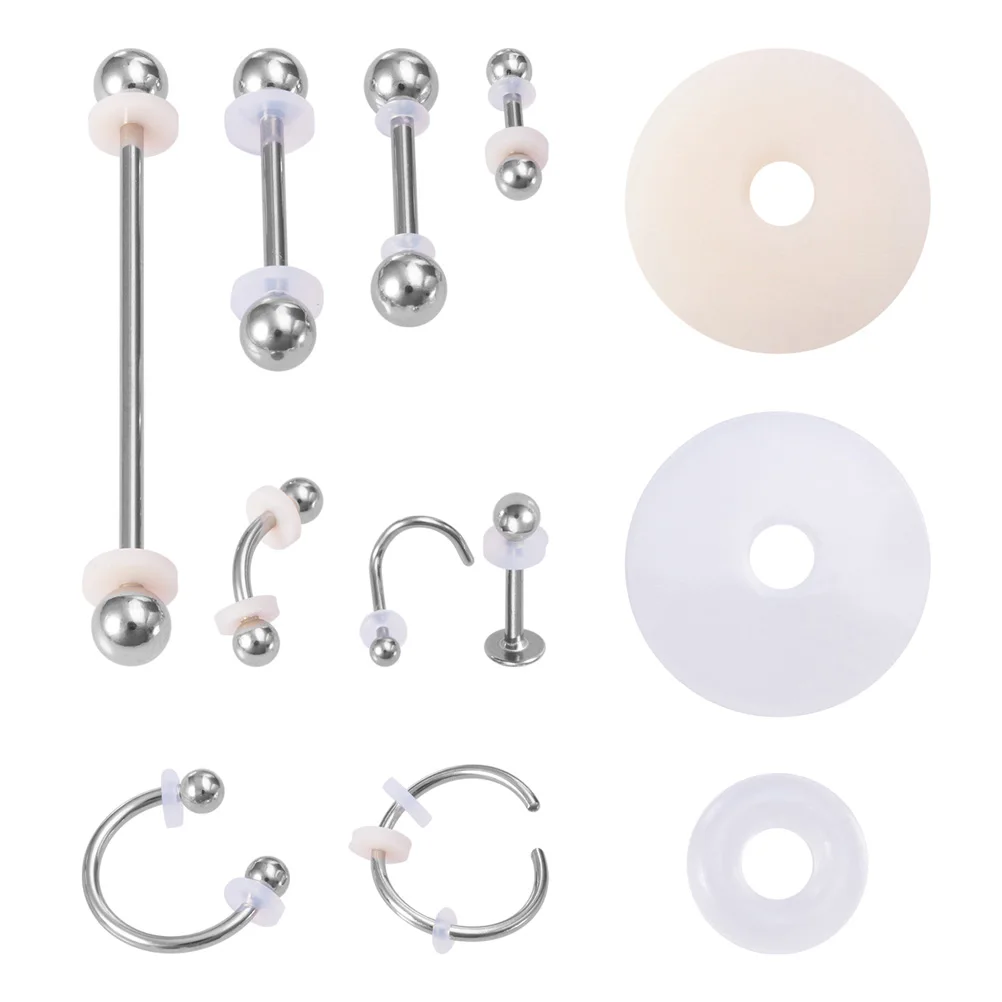 10-100pc-Piercing-Jewelry-Soft-Gasket-Silicone-Piercing-Healing-Discs ...