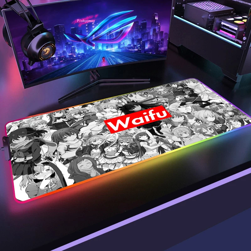 Anime-Black-And-White-Comics-Mousepad-Gaming-Mouse-Pad-RGB-LED-Gamer ...