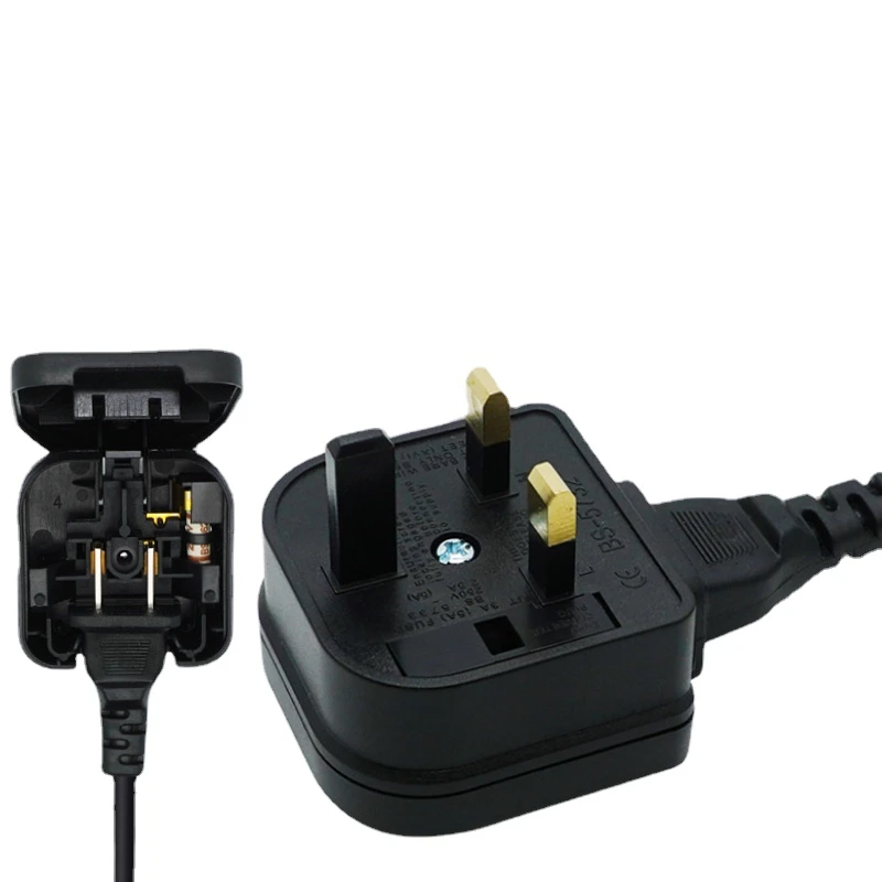 US to UK plug adapter box type round two pins convert to 3 pins ...