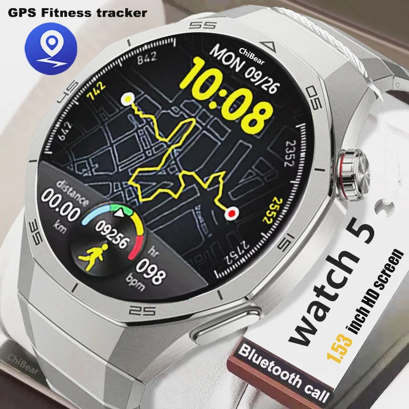 Outdoor Sports GPS Tracker Smart Watch Men Women 1.53 Inch HD Screen ...