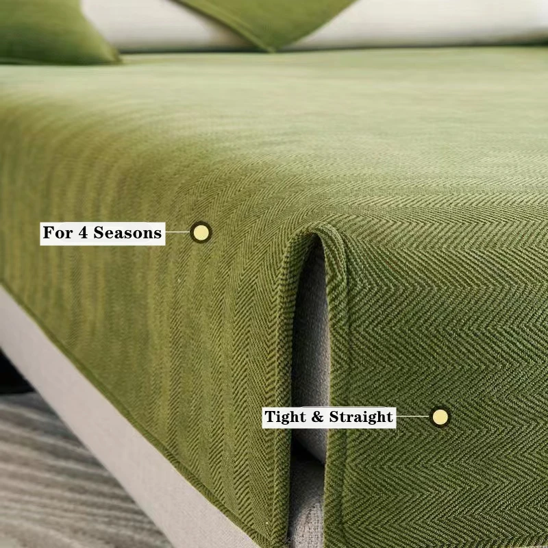Funda de chenilla antideslizante para sofá en forma de L, Protector de muebles para sala de ...