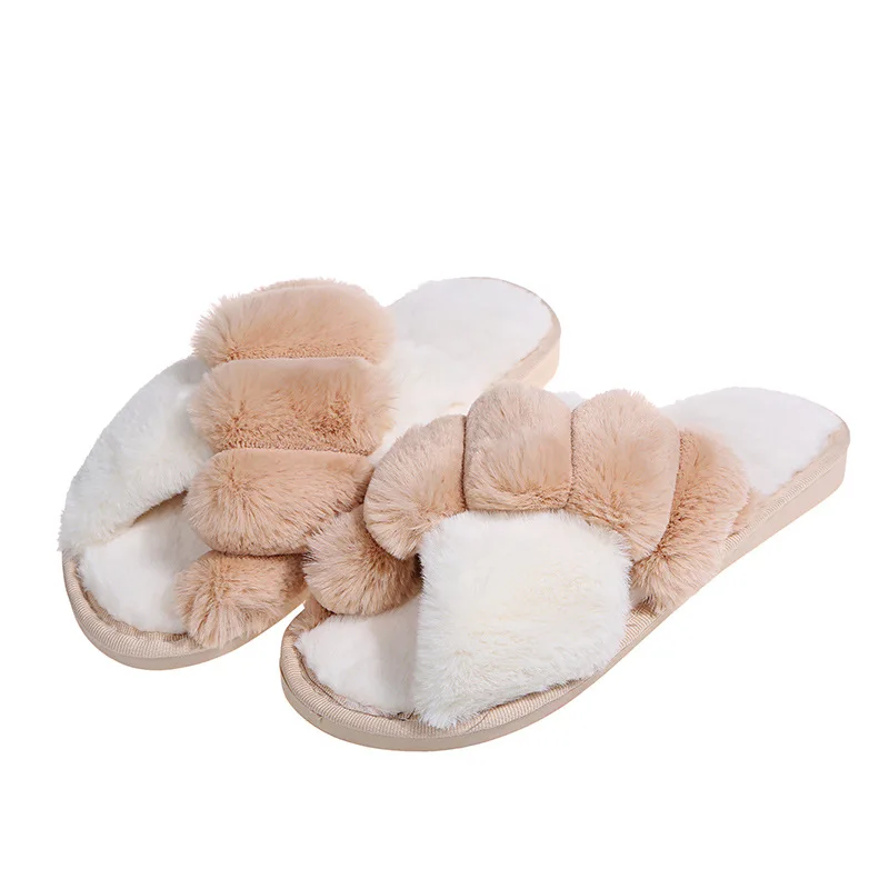 Faux Fur Slippers | Fluffy Slipper Slides