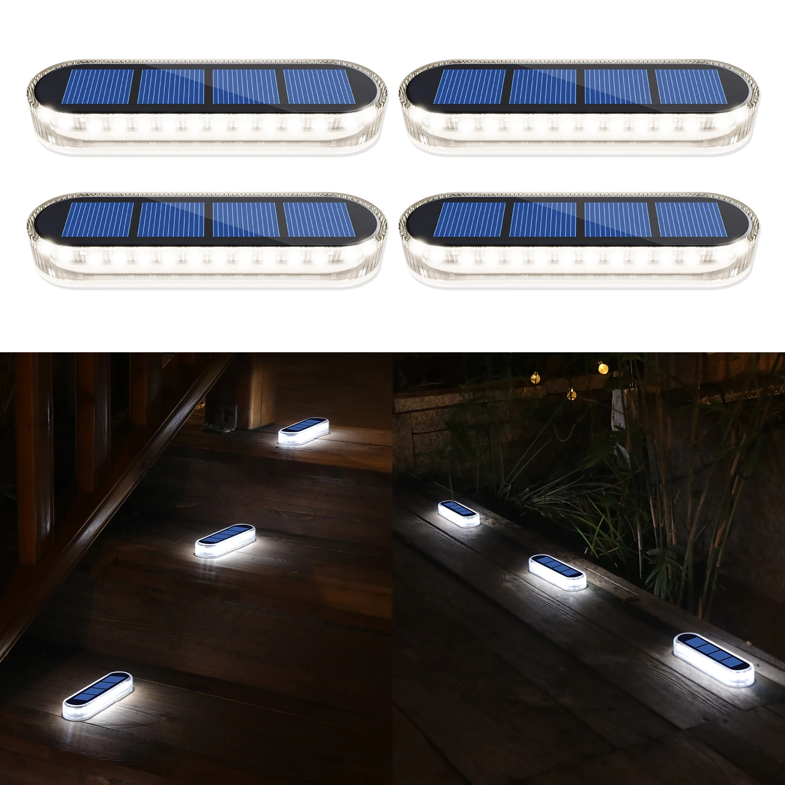 LED-Solar-Step-Lamp-4-Pack-Outdoor-Path-Stair-Garden-Lights-Waterproof ...