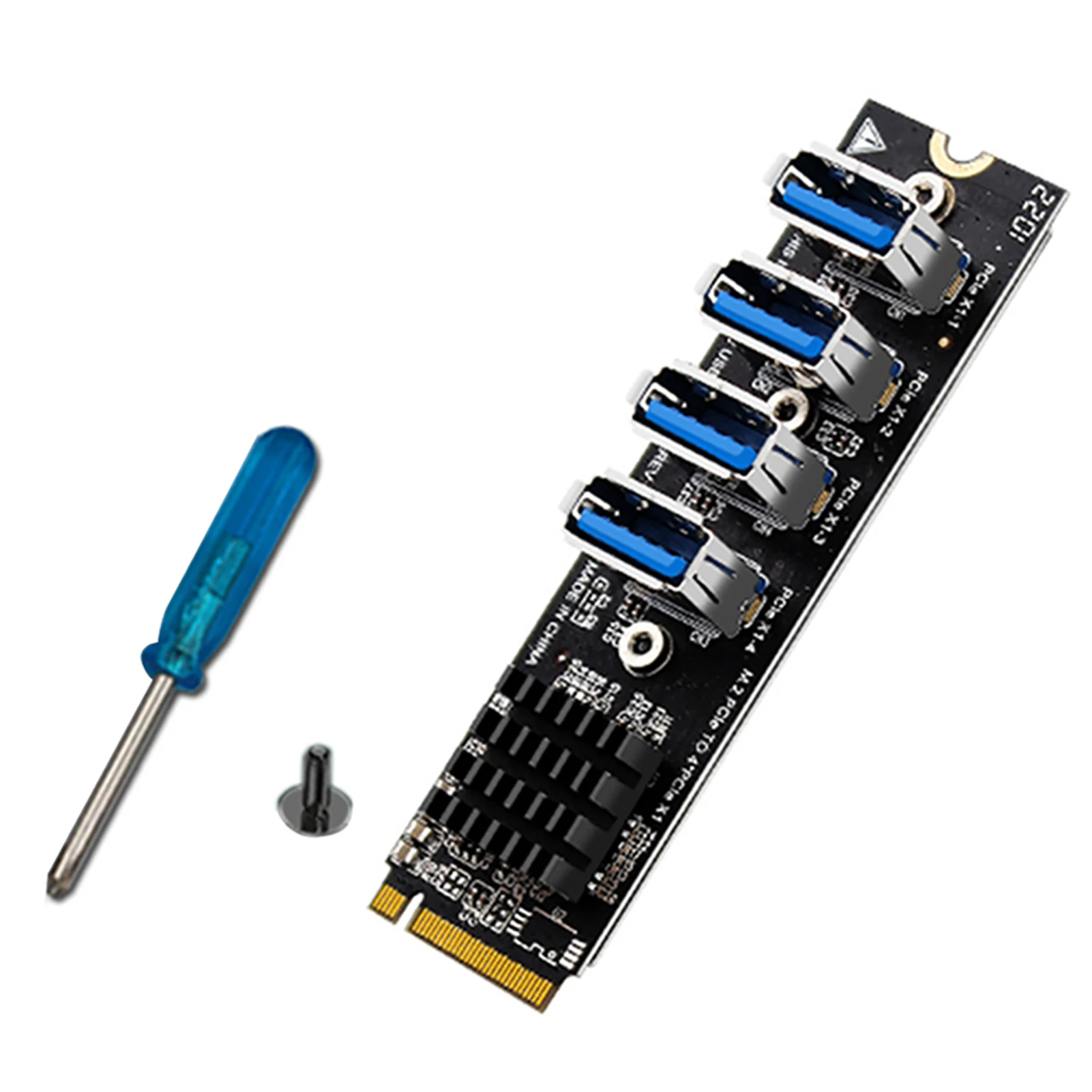 M.2 M KEY PCI E Riser PCIe Multiplier Risers 1X to External 4 PCI e ...