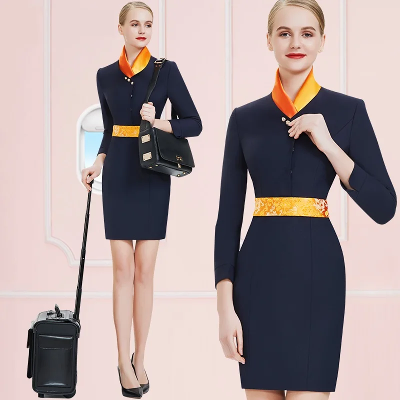New-Airlines-Flight-Stewardess-Attendant-Professional-Suit-Female ...