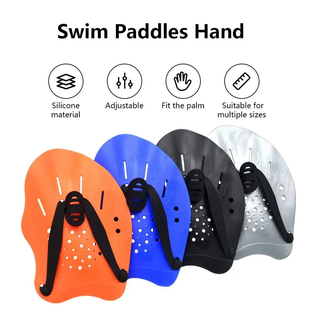 1-Pair-Swim-Paddles-Hand-With-Adjustable-Strap-Multi-color-Swimming ...
