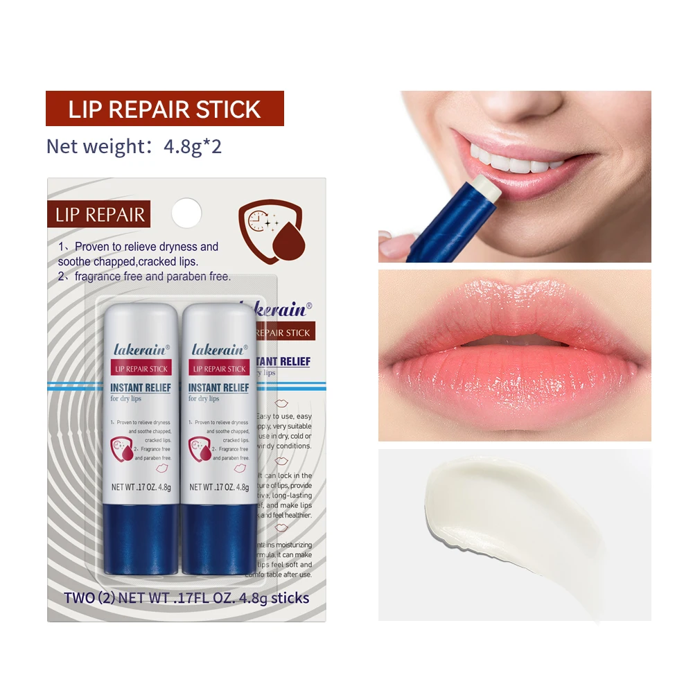 2pcs/Lot Moisturizing Lip Repair Stick Instant Relief For Dry Lips Lip ...