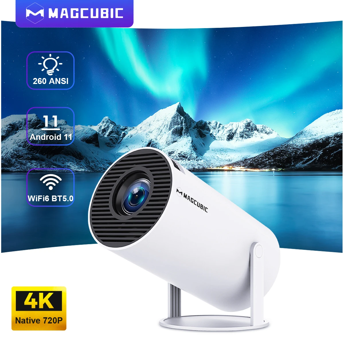 Magcubic-Projector-HY300-WiFi6-260ANSI-Android11-0-4K-Allwinner-h713 ...