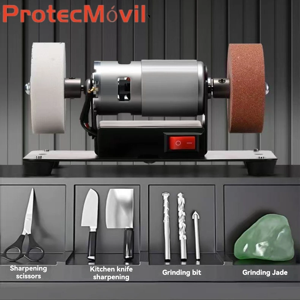 220V Mini Bench Grinder Polisher - Dual Coarse/Fine Wheels, Variable ...