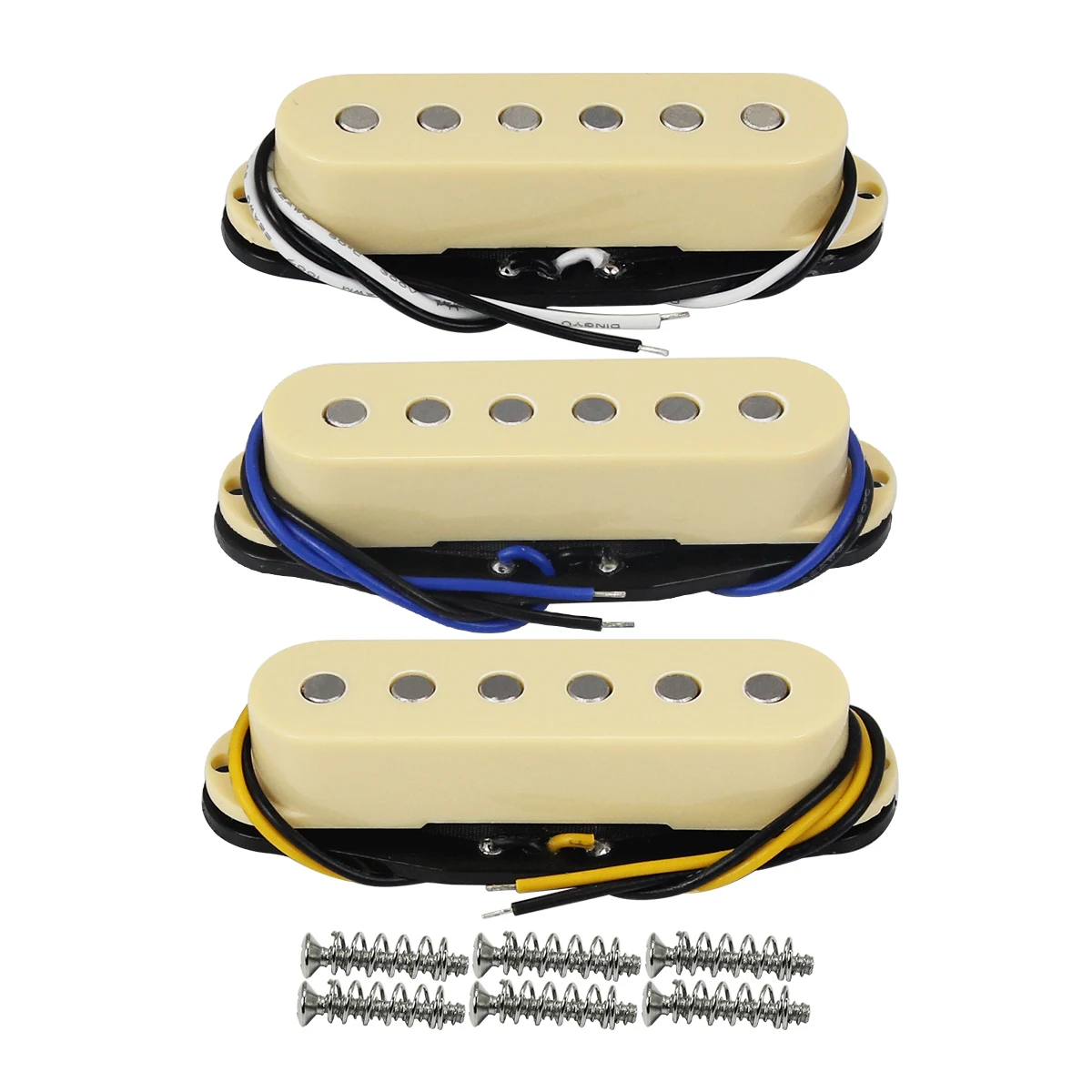 FLEOR-3PCS-Flat-Top-Pole-Pieces-Vintage-Alnico-5-Single-Coil-Pickups ...