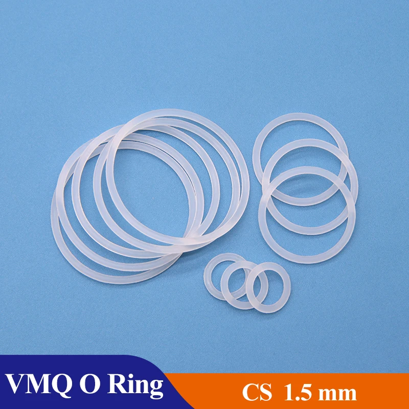 10-50Pcs-White-Food-Grade-Silicone-O-Ring-Gasket-CS-1-5mm-OD-5-80mm ...