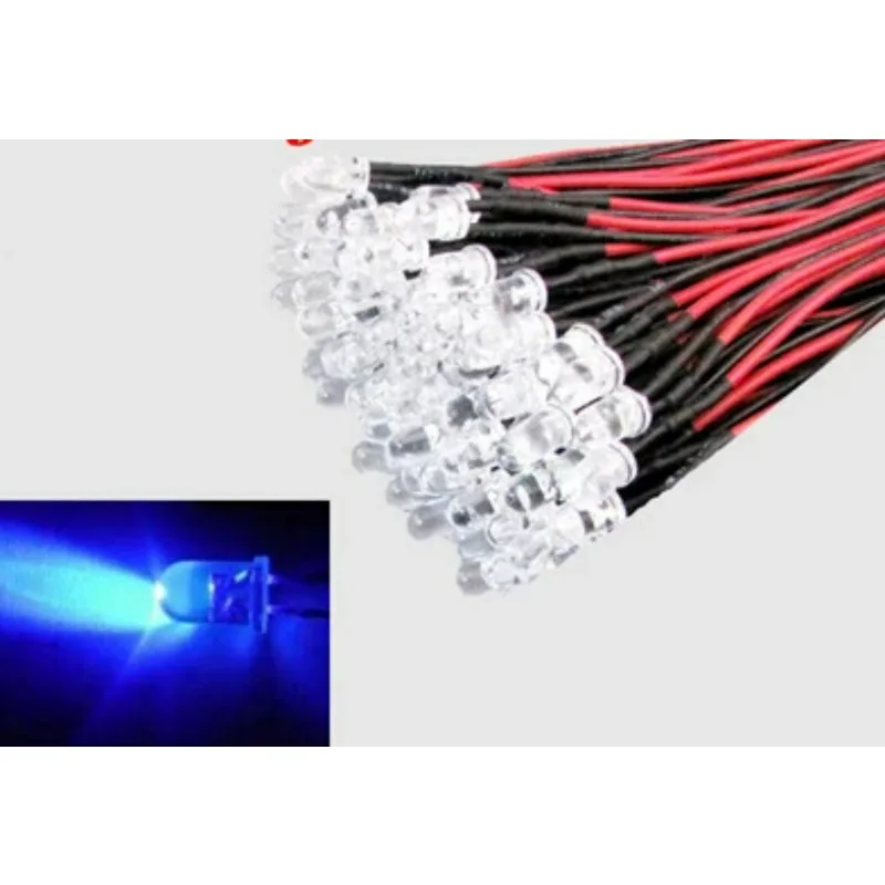 20 PCS LED 5mm Pre-Wired White Red Blue Green Yellow White RGB Pre ...