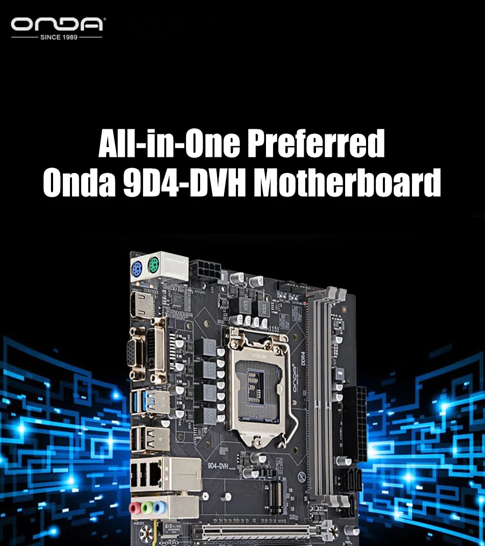 Mainboard B250 ONDA 9D4-DVH ( LGA 1151/ DDR4) - Hỗ trợ khe M.2 NVME