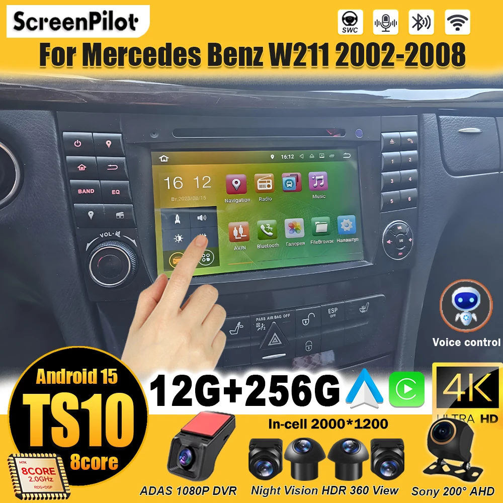 Android 15 Car Radio For Mercedes Benz W211 2002 - 2008 Head Multimedia ...
