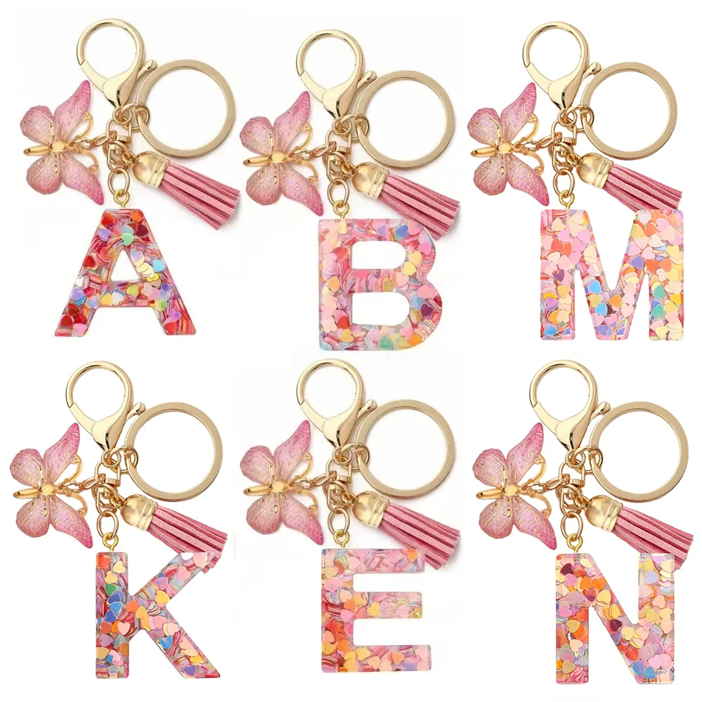 Fashion-DIY-A-Z-Letters-keychain-Metal-Holder-Pendent-Key-Chain-Women ...