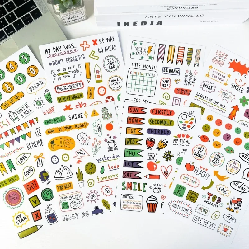 240pcs scrapbook to-do list plan cartoon style graffiti stickers mobile ...