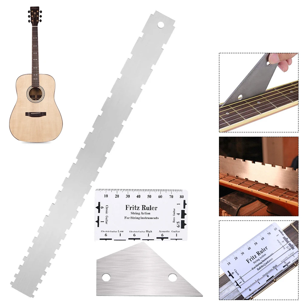 Guitar-Neck-Ruler-Stainless-Steel-Guitar-Fret-Leveling-Ruler-Universal ...
