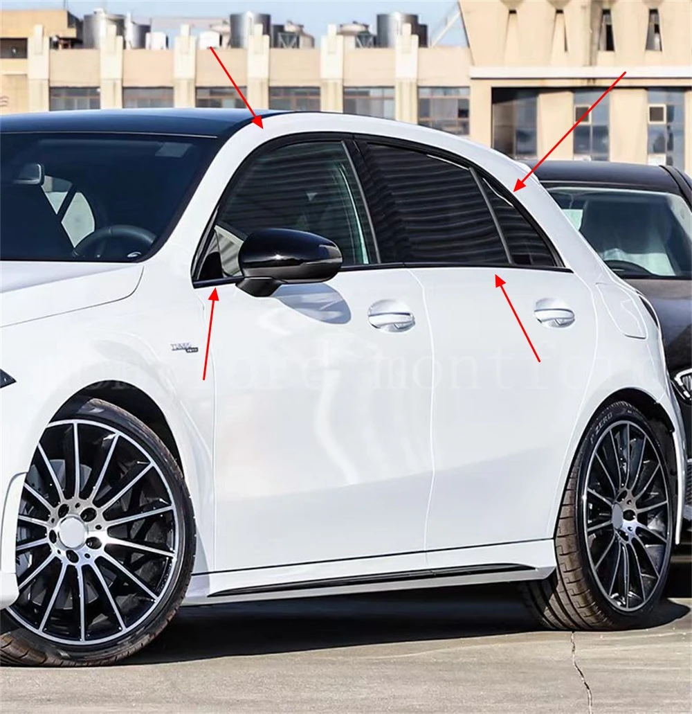 Black-Stainless-Steel-Car-Door-Full-Window-Frame-Window-Molding-Trim ...