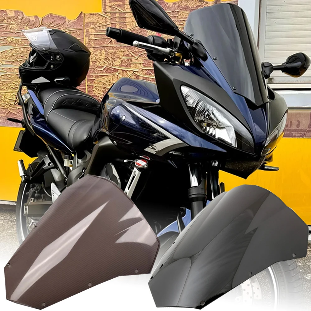 For-Yamaha-Fazer-FZ6-Windscreen-Motorcycle-Windshield-Double-Bubble ...