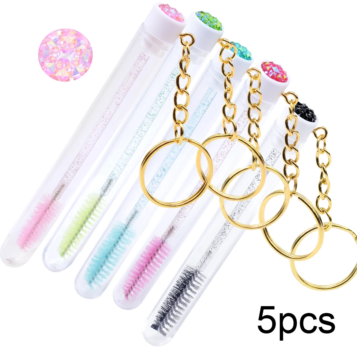 5pcs-Reusable-Eyelash-Brush-Tubes-With-Gold-Keychain-Sparkling-Lash ...