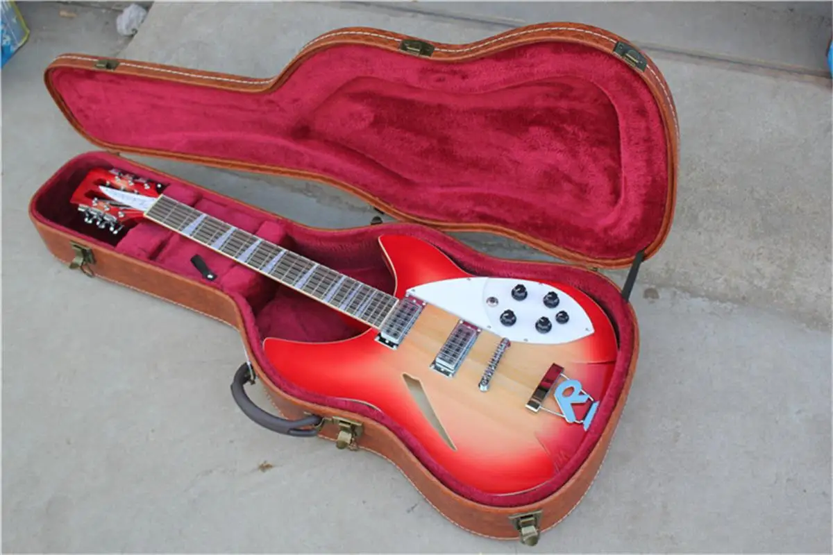 Classic-Rickenback-12-string-electric-guitar-red-and-yellow-gradient ...