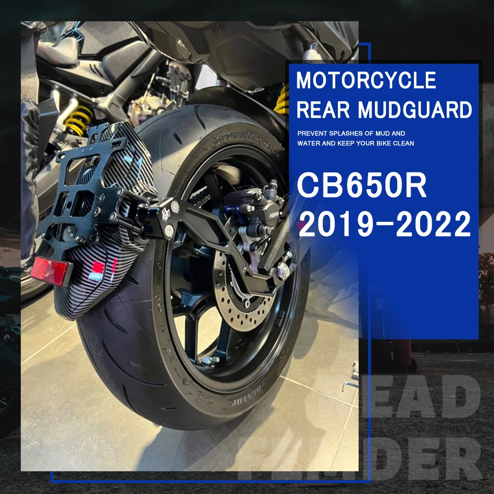 Motorcycle Rear Carbon Fender Mudguard Splash Guard With License Plate ...