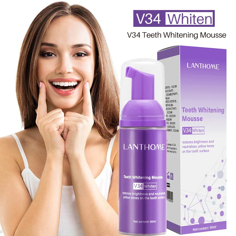 50ML Teeth Whitening Toothpaste V34 Color Correction Whitener Purple ...