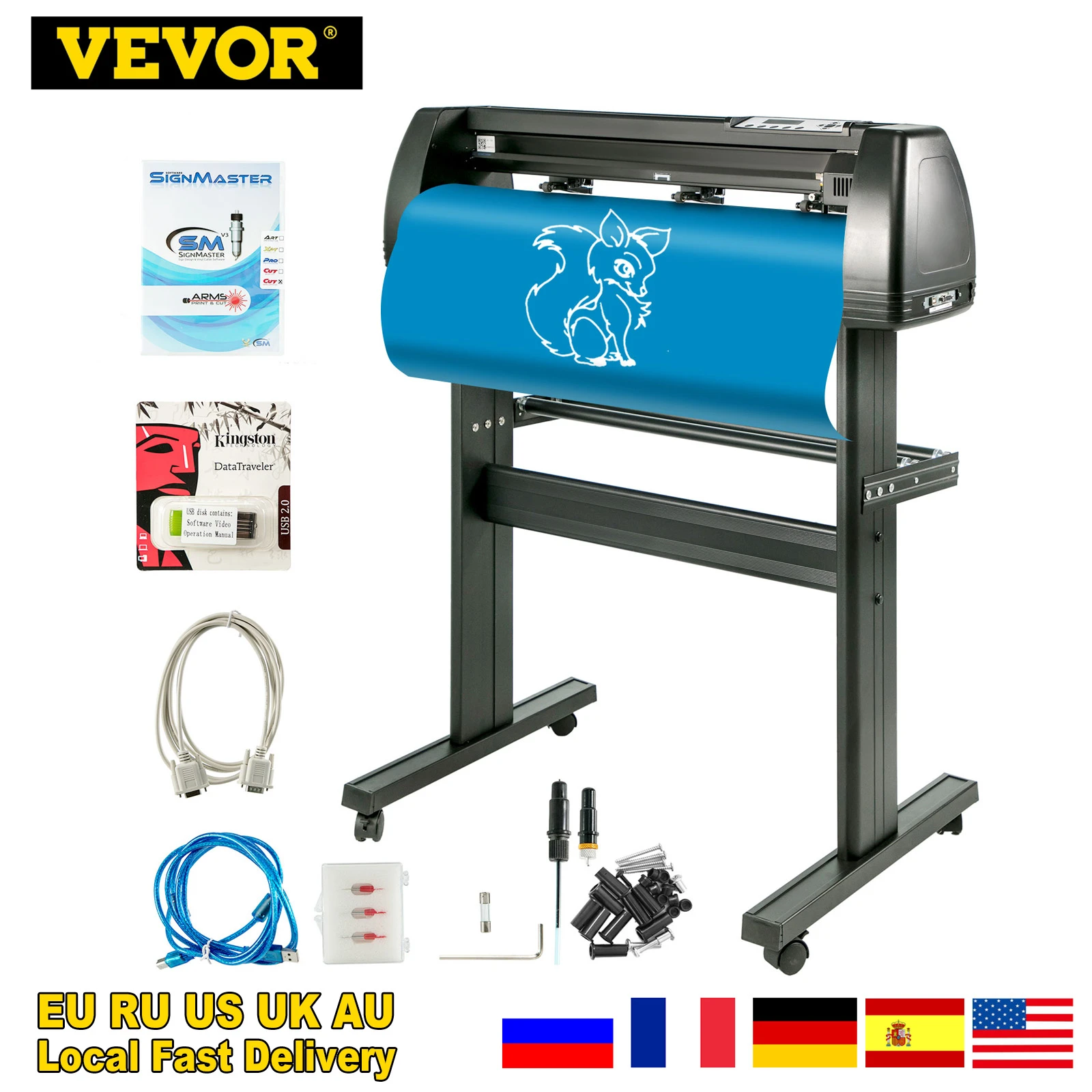 Vevor 28-34 Inch Vinyl Cutter Machine W/ Floor Stand Vinly Sign Cutting ...