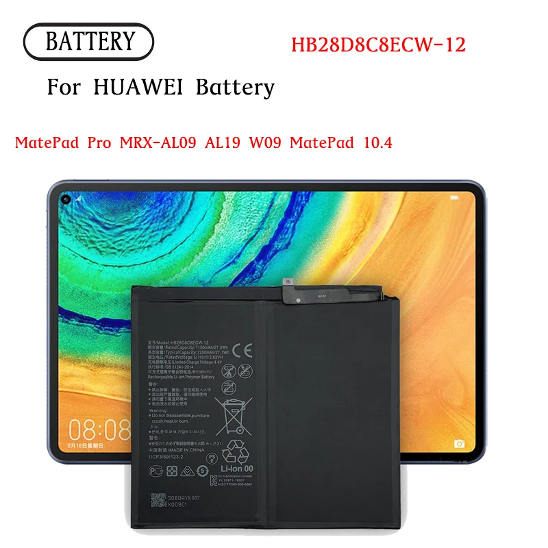 HB28D8C8ECW HB27D8C8 Battery For HuaWei MATEPAD 10.4 BAH3-W59 W09 AL00 ...