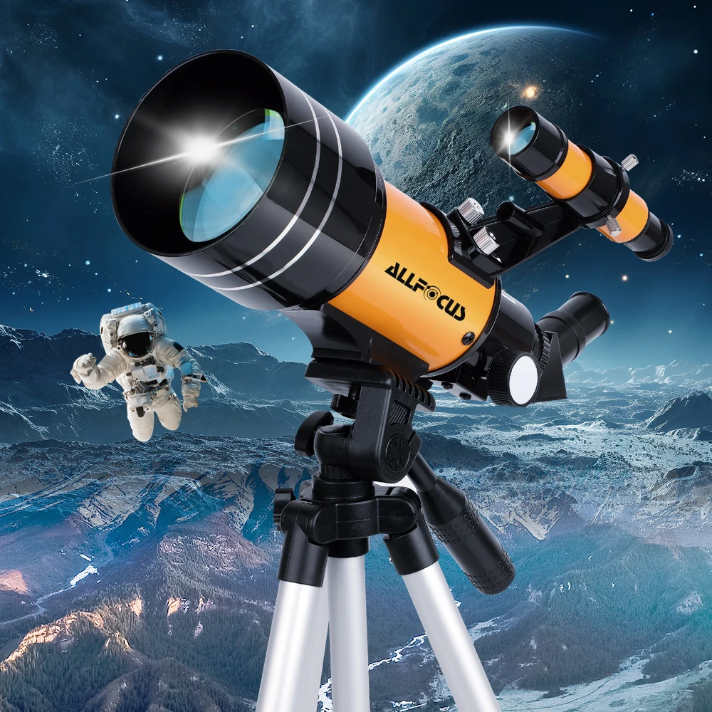 ALLFOCUS-150X-Astronomical-Telescope-70mm-Aperture-Refractor-Portable ...