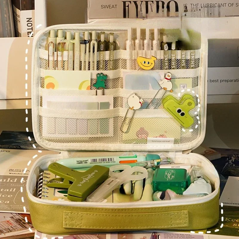 Large Capacity Pencil Case,Mint Green,Pencil Pouch,Pen Bag Student ...