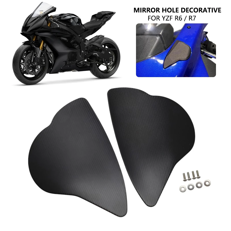 R6 R7 Mirror Hole Decorative Cover Rearview Base baffle Eliminators Cap ...