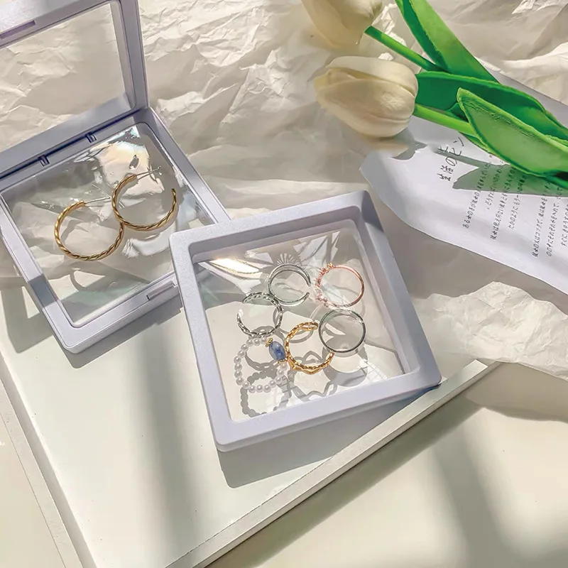 10pcs-set-PE-Film-Jewelry-Storage-Box-3D-Floating-Display-Case-Stands ...