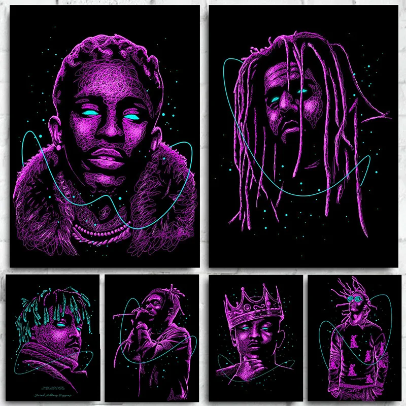 Fluorescent-Neon-Pop-Singer-Mural-Wall-Art-Poster-Print-Beer-Canvas ...