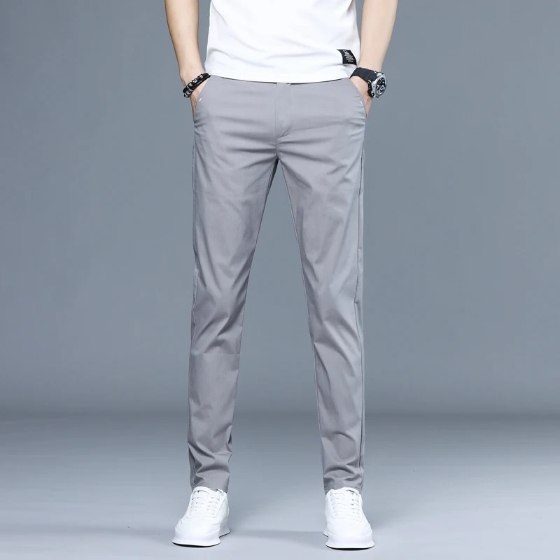 High-Quality-Pants-for-Men-Soft-Ice-Silk-Summer-Casual-Trendy-Sports ...