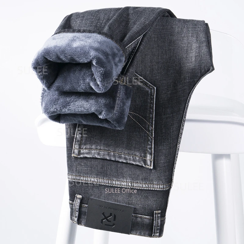 2024-Winter-Brand-Luxury-High-Quality-Modal-Straight-Leg-Jeans-Business ...
