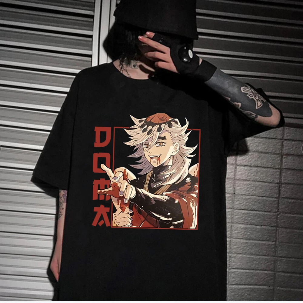 Demon Slayer Douma T-Shirt Anime Harajiku Hip Hop Casual Loose Unisex T ...