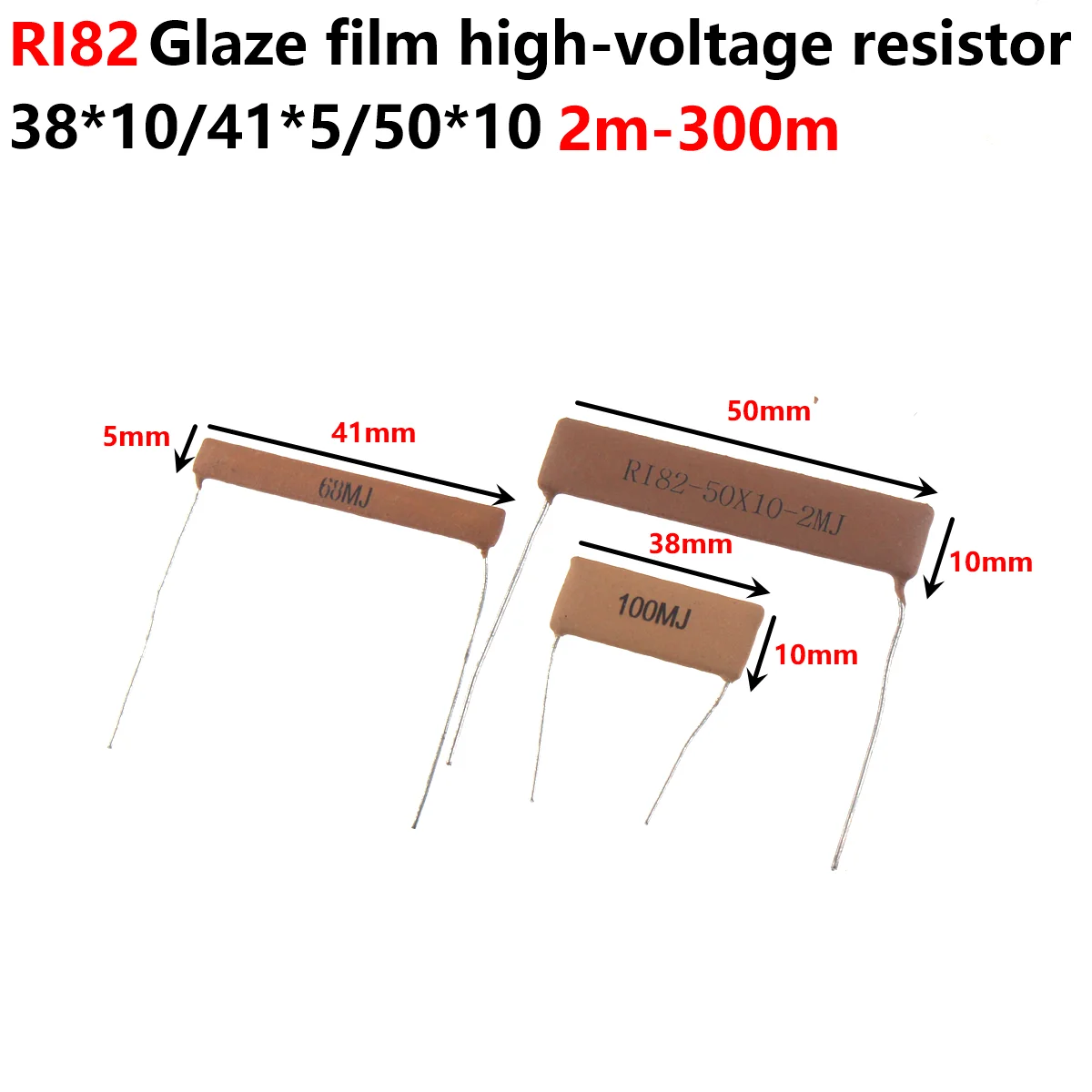 2PCS-High-Voltage-Resistor-RI82-1G-500M-100M-68M-50M-30M-10M-2M-200K ...