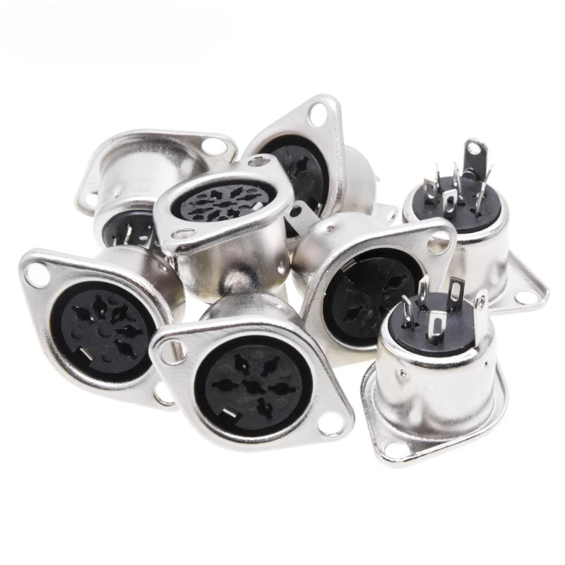 5PCS-3-4-5-6-7-8PIN-Panel-Mount-Female-Jack-DIN-Adapter-MIDI-Cable ...