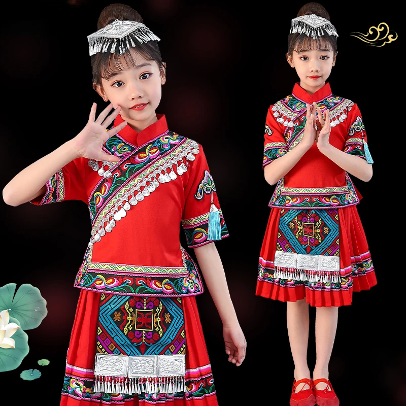 Chinese Traditional Hmong Costume Miao Dance National Perform Dance ...