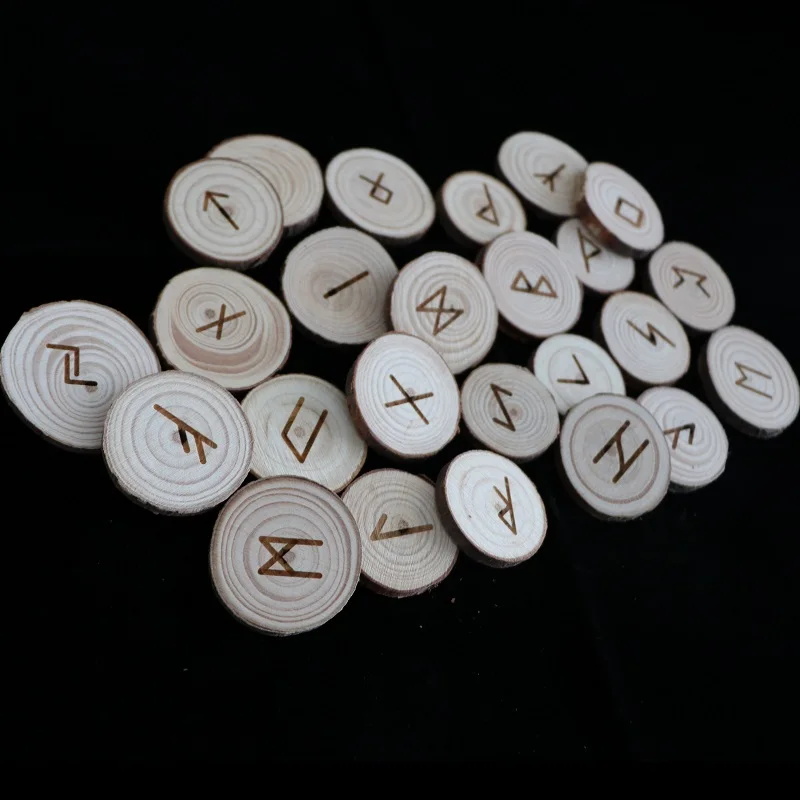 25Pcs-Natural-Wooden-Runes-Stones-Wood-Chakras-Mysticism-supplies-for ...