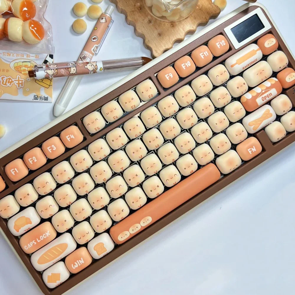 Steamed-Bread-Theme-KeyCap-139Key-PBT-Custom-Cute-Mushroom-Keyboard-Cap ...