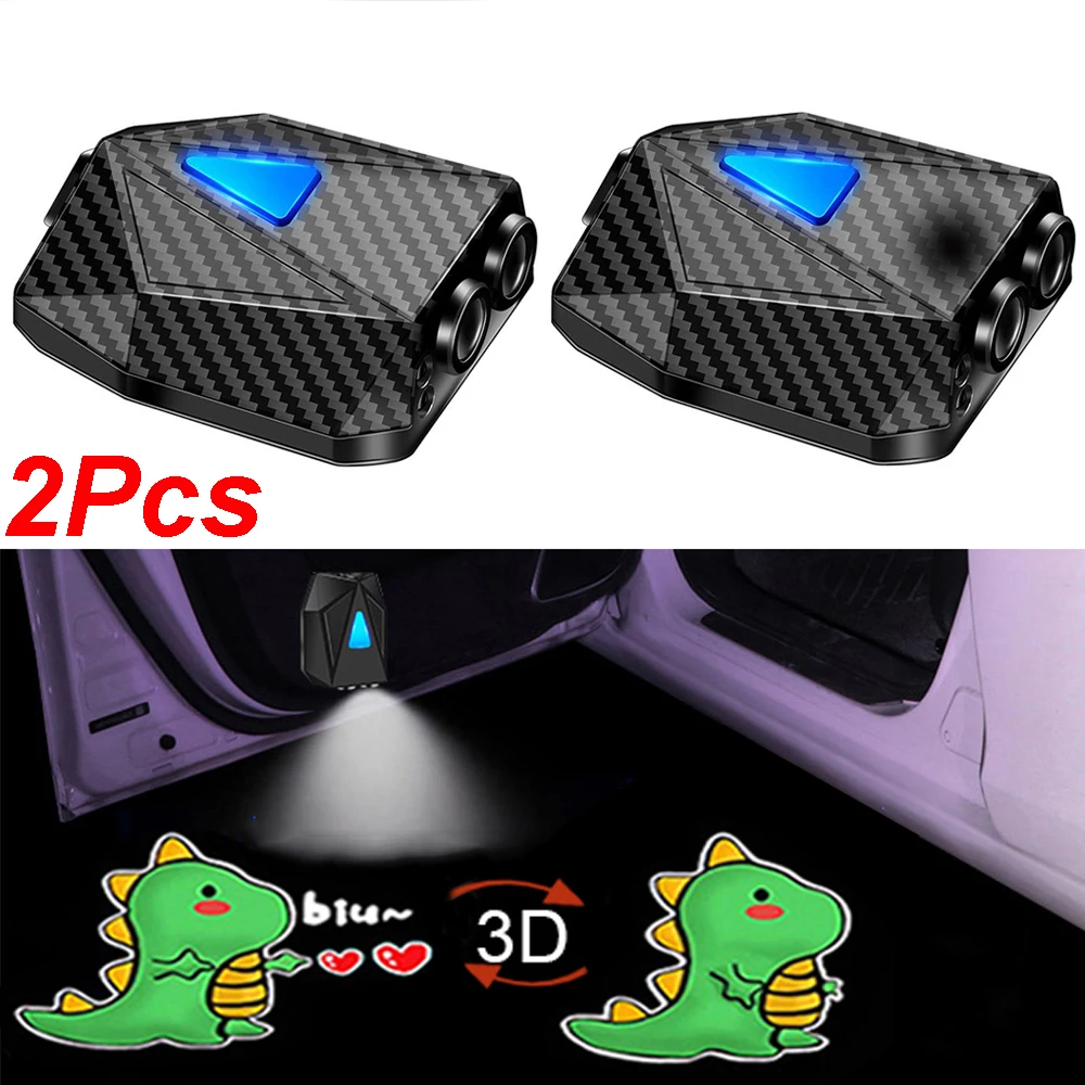Cartoon Anime LED Car Projection Light Carbon Fiber 3D Dynamic Movie ...