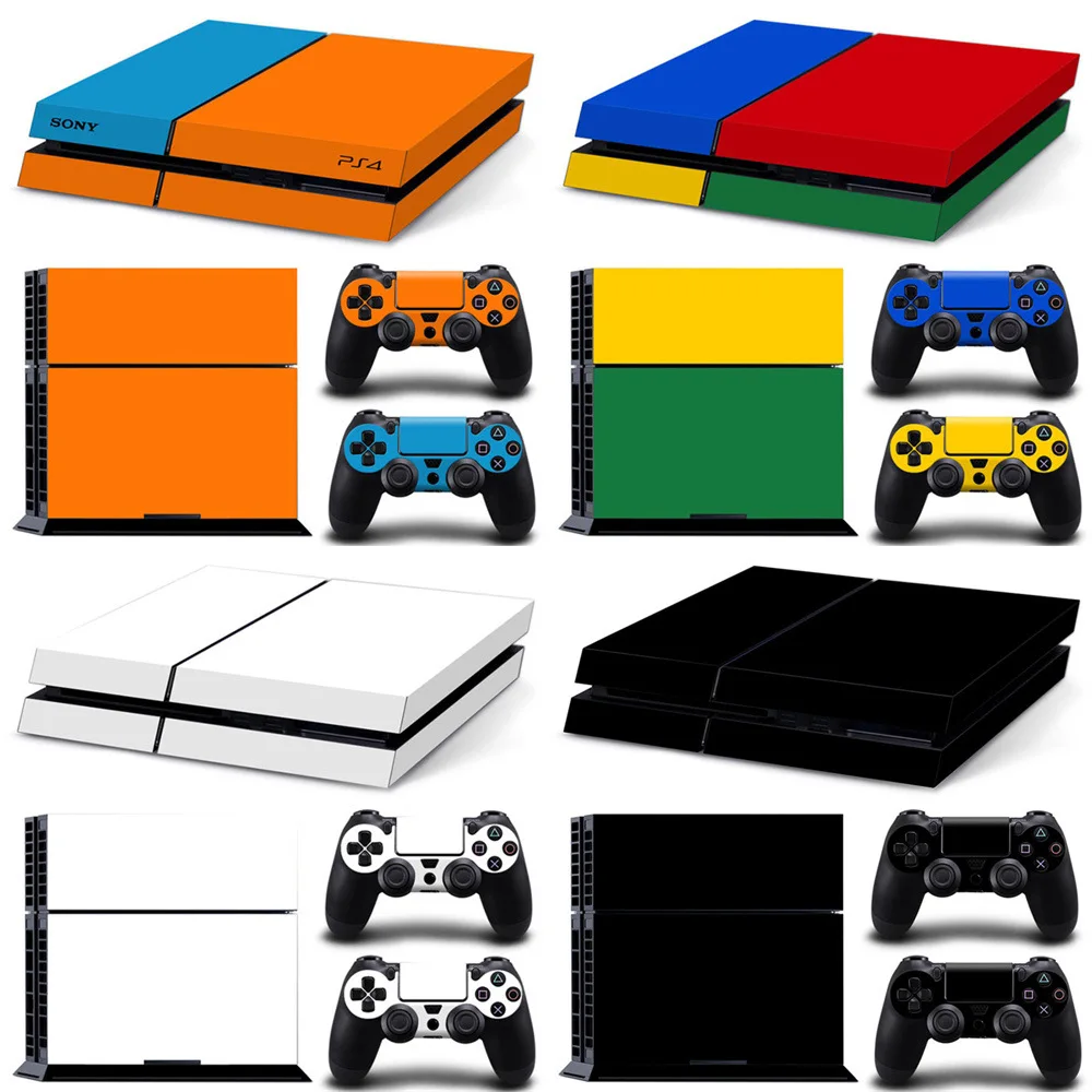 Solid Color & Contrast Design PVC Stickers for PS4 Console ...