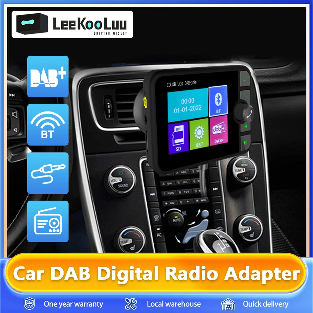 Leekooluu Digitale Auto Dab/Dab + Radio Adapter 2.4Inch Kleur Display ...
