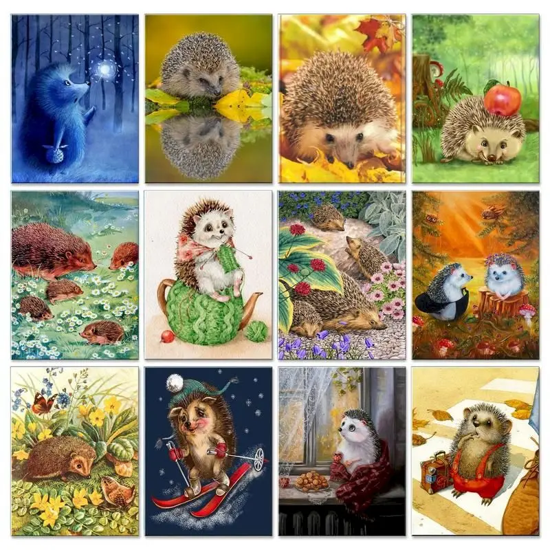 Hedgehog Oil Painting
